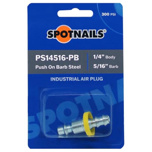 Industrial Steel Air Plug – 1/4" Plug x 5/16" Push-On Barb (Blister Pa ...