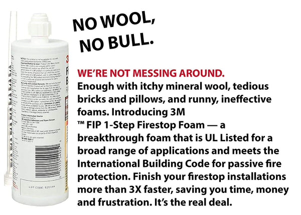 3M Fire Barrier Rated Foam, FIP 1-Step, 12.85 fl oz Cartridge, 6/case ...