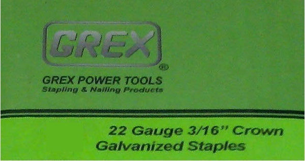 Grex GNS21-10 ( A06 ) 22 Gauge 3/16" Crown 3/8" Long, Galvanized Stapl ...