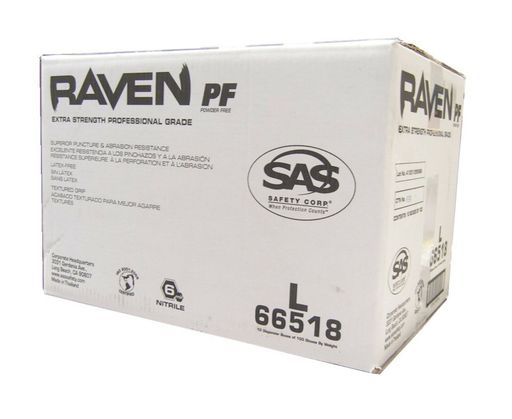 SAS Safety 66518 Raven 6 mil Black Nitrile Disposable Gloves - Large ...