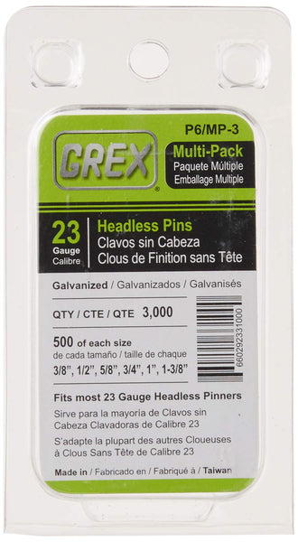 GREX P6/MP-3 23 Gauge Multi-Pack Headless Pins (3,000 per box) – TTS ...