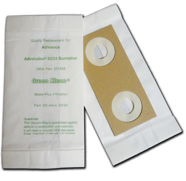 Green Klean GK-Advo 20/24 Burnisher Replacement Vacuum Bags (Pack of 1 ...