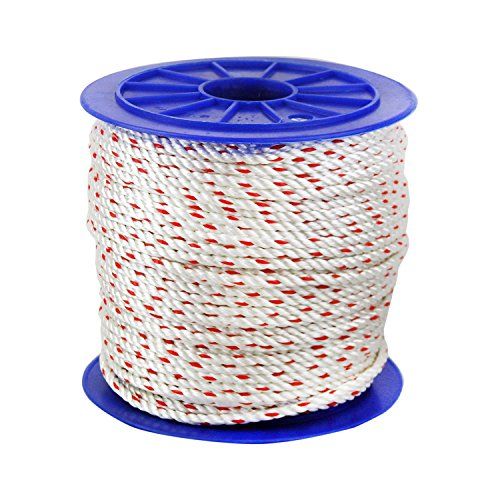 CWC 325015 3-Strand Poly-Dacron 600-Feet White Rope with Tracer, 5/16 ...